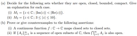 Solved A Decide For The Following Sets Whether They Are