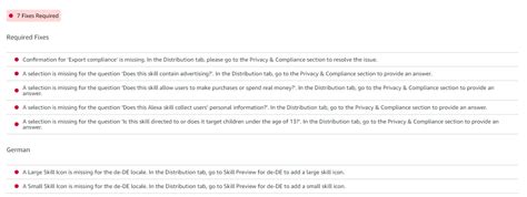 Alexa Skill Certification Validation Errors Stack Overflow