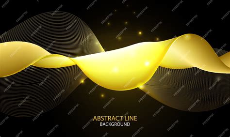Premium Vector Optical Art Abstract Smooth Background With Golden Dynamic Linear Waves In Dark