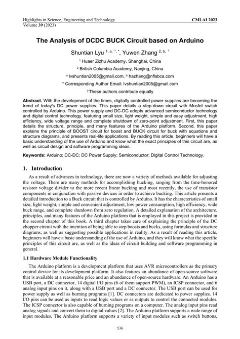 PDF The Analysis Of DCDC BUCK Circuit Based On Arduino