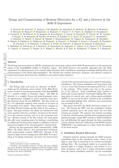 Pdf Design And Commissioning Of Readout Electronics For A Kl0 And