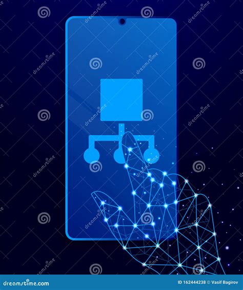 Hierarchical Network Vector Leadership Structure Icon Team Organization Chart Hexagonal