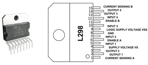 L298n Motor Driver Module Schematic Datasheet Pinout