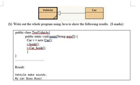 Solved Vehicle Car Ka B Write Out The Whole Program Using