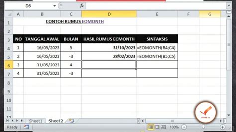 Menghitung Tanggal Jatuh Tempo Fungsi Eomonth Di Excel Tutorial