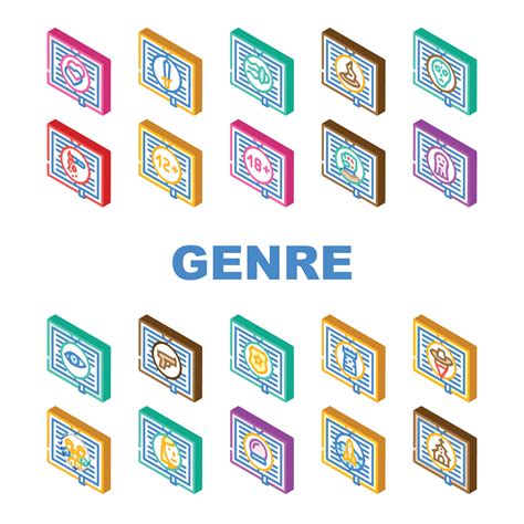 Vetor De Conjunto De ícones De Classes De Categorias De Gênero