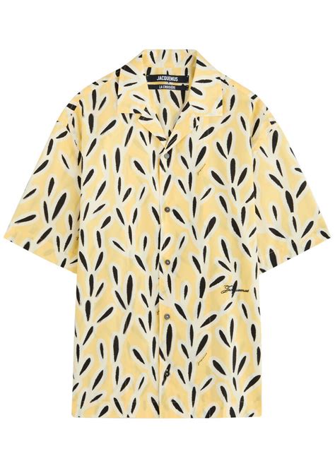 Jacquemus La Chemise Aloe Cotton Poplin Shirt Yellow Jacquemus