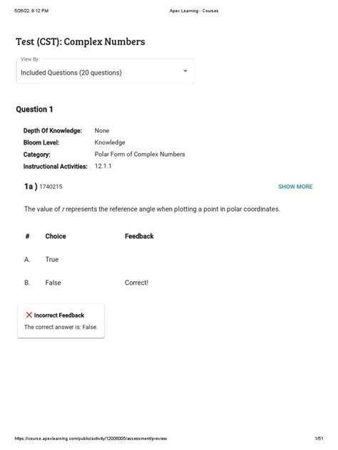 Test Cst Complex Numbers Included Questions 20 Questions Pdf