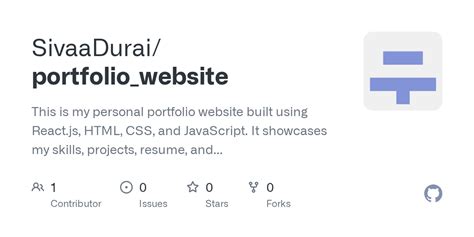 Github Sivaaduraiportfoliowebsite This Is My Personal Portfolio
