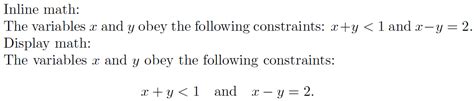Math Mode Multi Expression Display Equation And Or Comma TeX LaTeX Stack Exchange