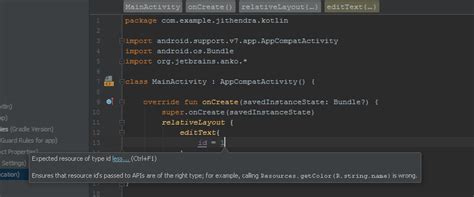 android expected resource of type id stack overflow