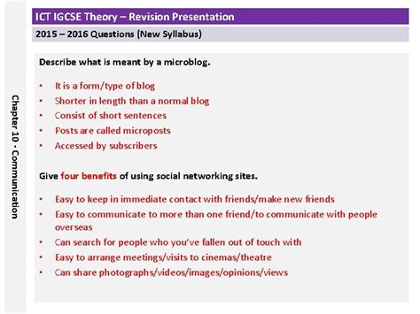Ict Igcse Theory Revision Presentation 2015 2016 Questions