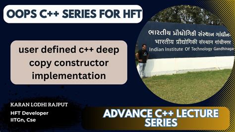 Lecture Deep Copy Constructor Implementation In C Advance C