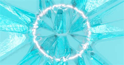 3d 렌더링 금이 간 얼음의 배경에 밝은 네온 원 디자인에 대한 배너 추상 일러스트레이션 반지에 대한 스톡 사진 및 기타 이미지 Istock