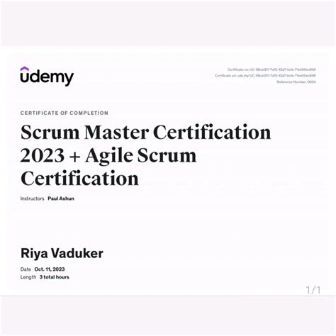 Riya V On Linkedin I Am Happy To Share That I Have Successfully Completed Srcum Master