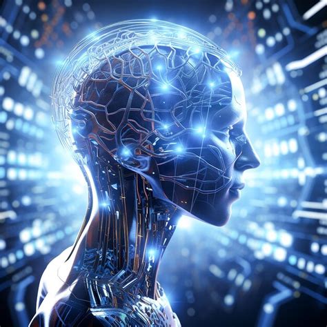 premium ai image automation data analytic with robot and digital
