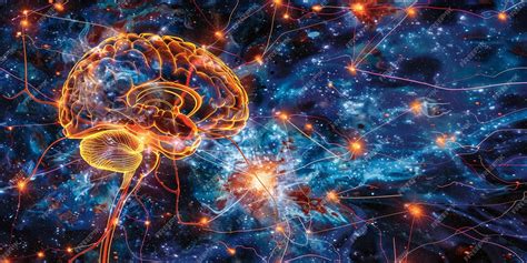 Premium Photo Brain Neurons In Blue Tones Orange Flashes Neural Connections And Synaptic