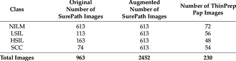 Number Of Samples In Each Class For The Original And Augmented Surepath Download Scientific