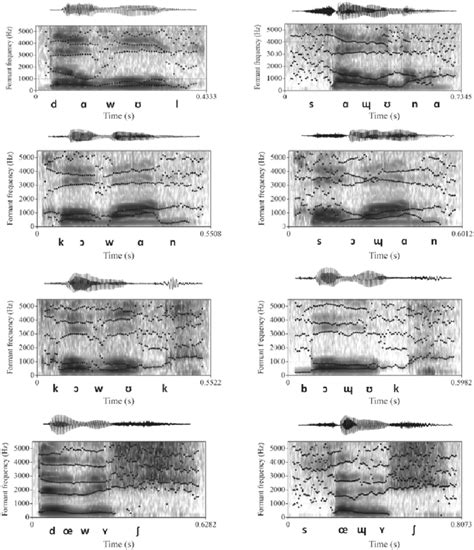 Representative Spectrograms Formant Trackings And Waveforms Of The Download Scientific Diagram