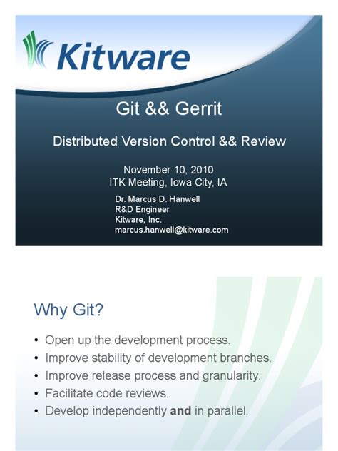 Git Andand Gerrit Distributed Version Control Andand Review Pdf Version