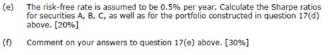 Solved Data On Expected Returns Standard Deviations