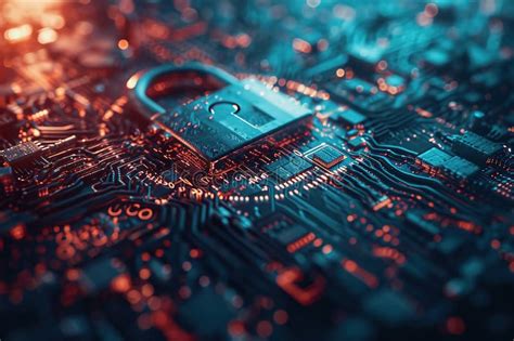 Digital Padlock On Futuristic Cyber Security Interface Stock Image Image Of Padlock Access