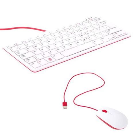 Official Raspberry Pi Keyboard And Mouse Combo Redwhite