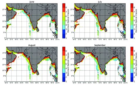 Optical Classification Of The Monthly Climatology Datasets Of Summer
