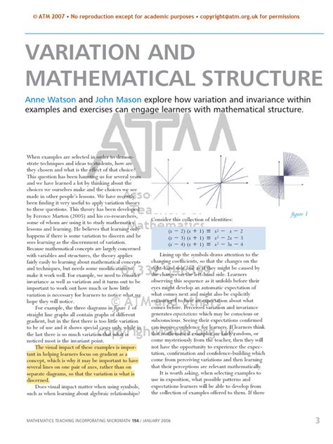 Variation And Mathematical Structure Pdf Mathematics Cognition