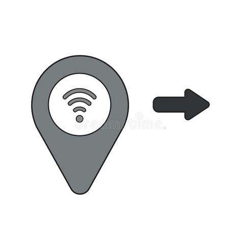Vector Icon Concept Of Map Pointer With Wifi Symbol Stock Vector Illustration Of Guide Shape