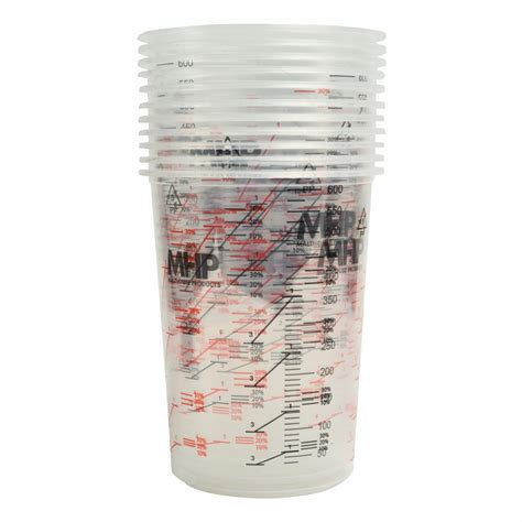Mixing Cups 600ml Calibrated Clear Pp 10 Pack Jumping Bugzy