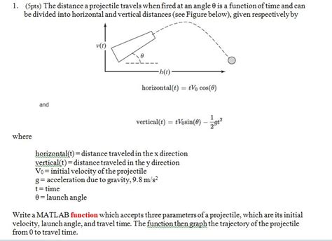 Solved 1 5pts E Distance A Projectile Travels When Fired