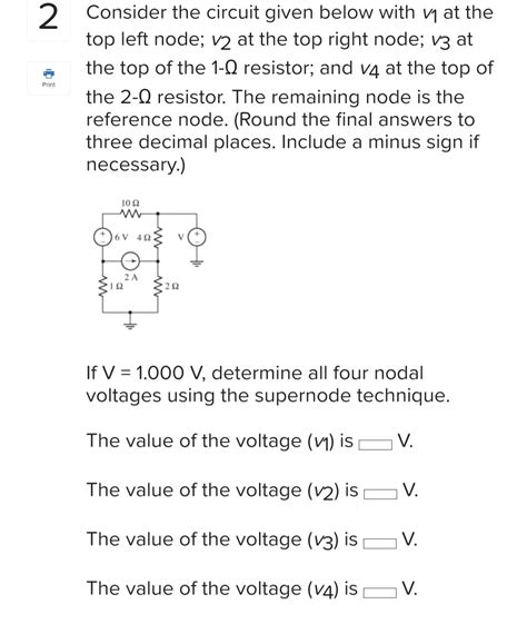 solved 2 ﻿consider the circuit given below with v1 ﻿at