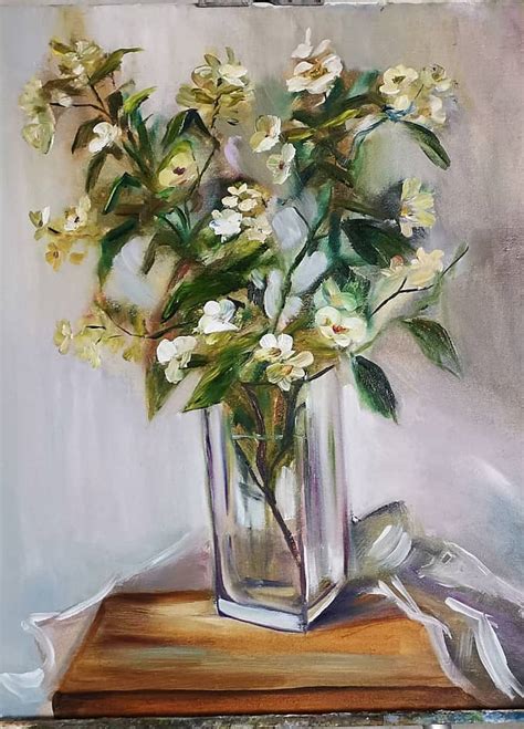 Картина «Жасмин Холст на подрамнике Масло 2023 г