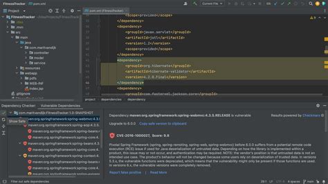 vulnerable dependencies tool window jetbrains guide