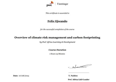 Felix Ojwando On Linkedin Climateriskmanagement Carbonfootprinting