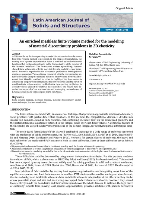 Pdf An Enriched Meshless Finite Volume Method For The Modeling Of Material Discontinuity