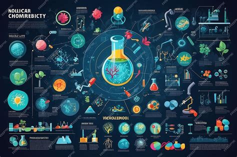Premium Photo Laboratory Infographic With Molecular Biology Genetics