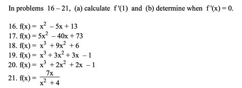Solved In Problems A Calculate F And B Chegg Com