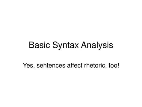 PPT Basic Syntax Analysis PowerPoint Presentation Free Download ID