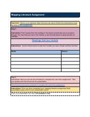 Mapping Literature Assignment Step By Step Instructions And Tips Course Hero