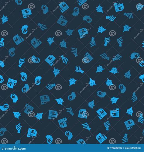 Set Document And Lock Sales Funnel With Chart Pie Infographic And Human Head On Seamless