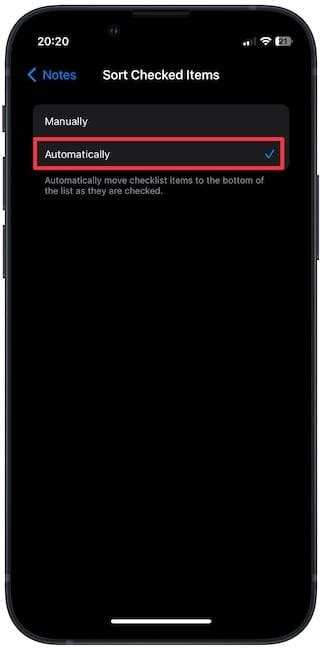 Apple Notes Tips Use Automatic Sorting Of Checked Items