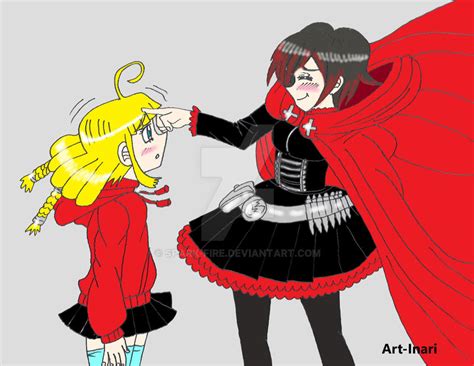 rwby ruby rose and inari kataoka fanart by spark fire on deviantart