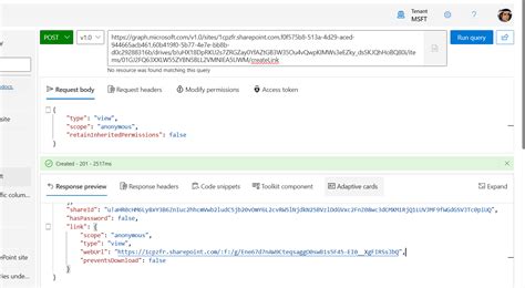 sharepoint graph api create share link doesn t work microsoft qanda