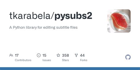 Github Tkarabelapysubs2 A Python Library For Editing Subtitle Files