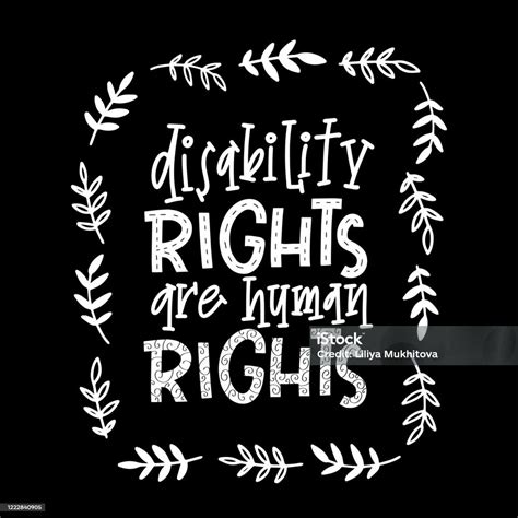 동기 부여 따옴표 손으로 그린 컬러 레터링 장애인권리는 인권입니다 검은 배경에 장애인 사람 문구입니다 영감 포스터 배너 디자인 0명에 대한 스톡 벡터 아트 및 기타 이미지