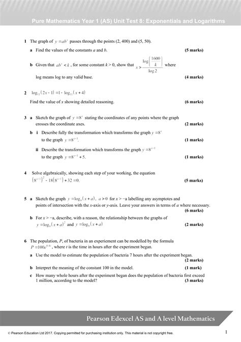 Summary Pearson Edexcel AS And A Level Mathematics New Spec Pure Mathematics Year AS