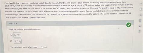 Solved Exercise Medical Researchers Conducted A Study To Chegg