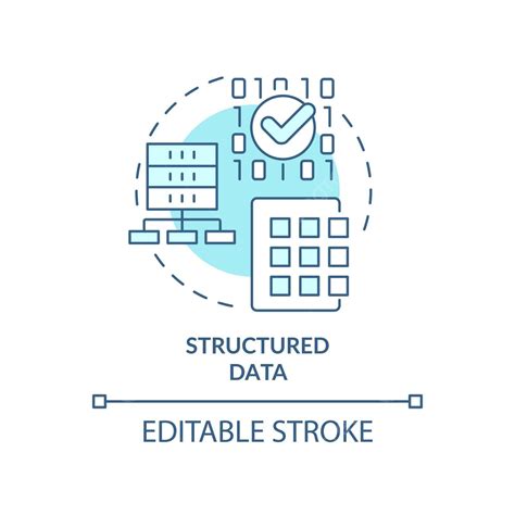 Structured Data Turquoise Concept Icon Symbol Pictogram Concept Vector